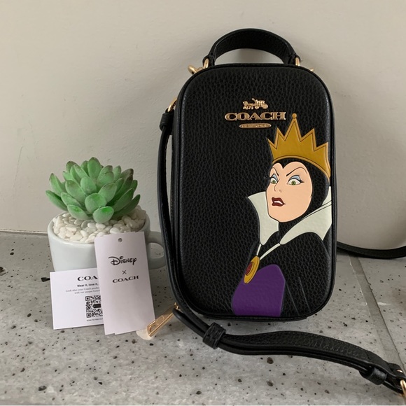 Coach | Bags | Nwt Disney X Coach Eva Phone Crossbody With Evil Queen ...